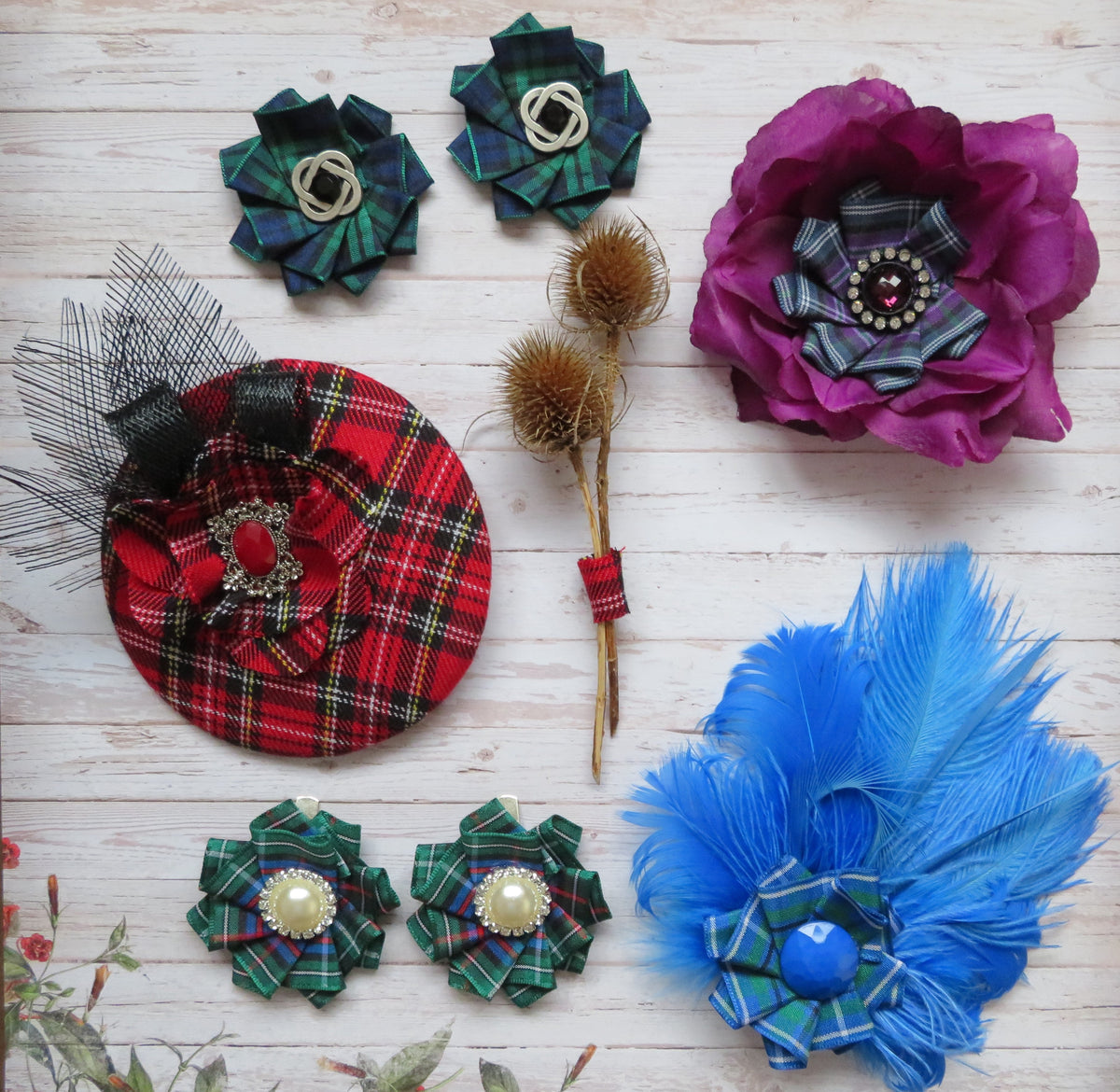Tartan Fascinators & Hats UK – Scottish Clan & Celtic Plaid – Indigo ...