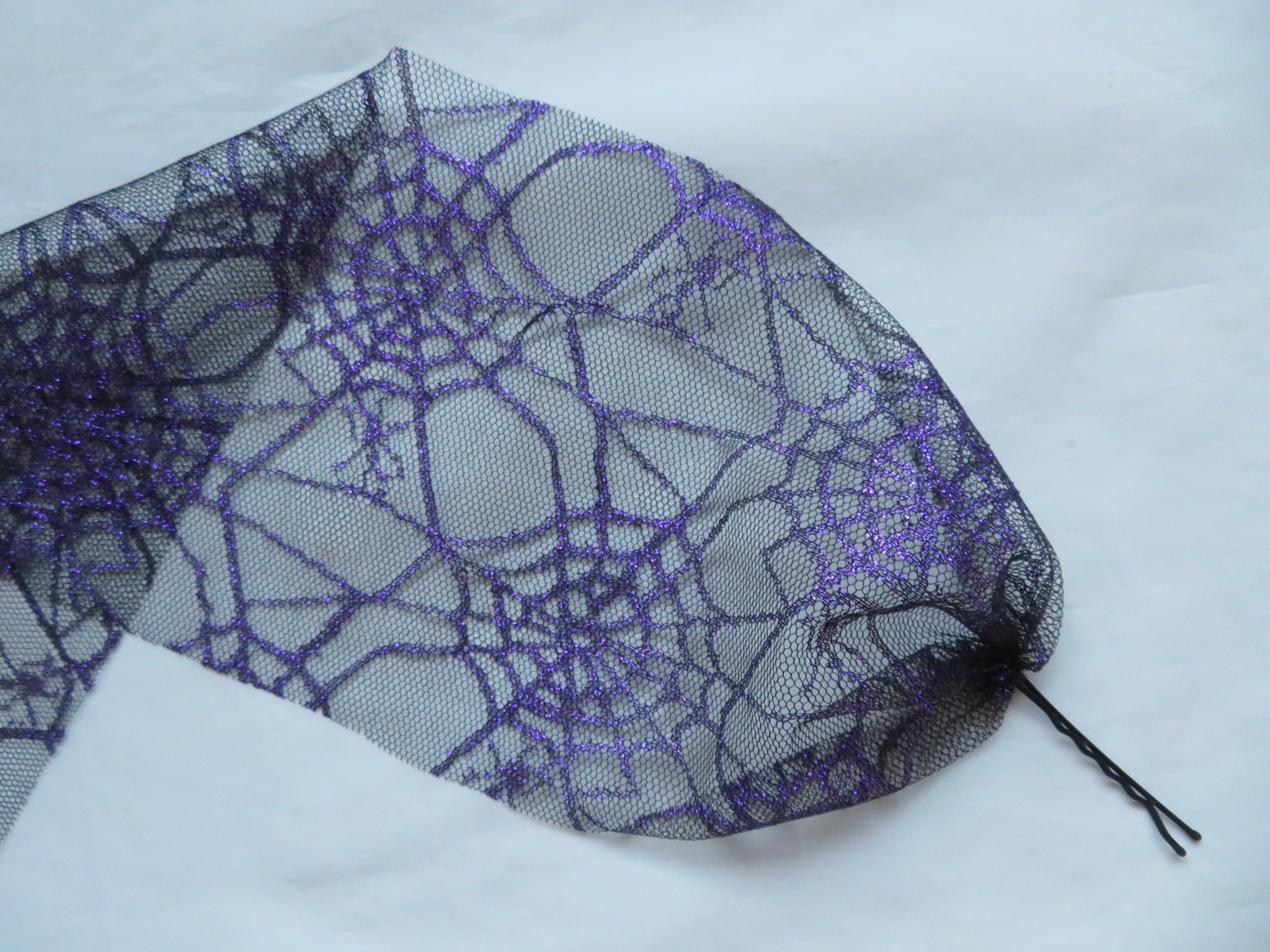 Black Cobweb Narrow Veils - Various Colours – Indigo Daisy Weddings