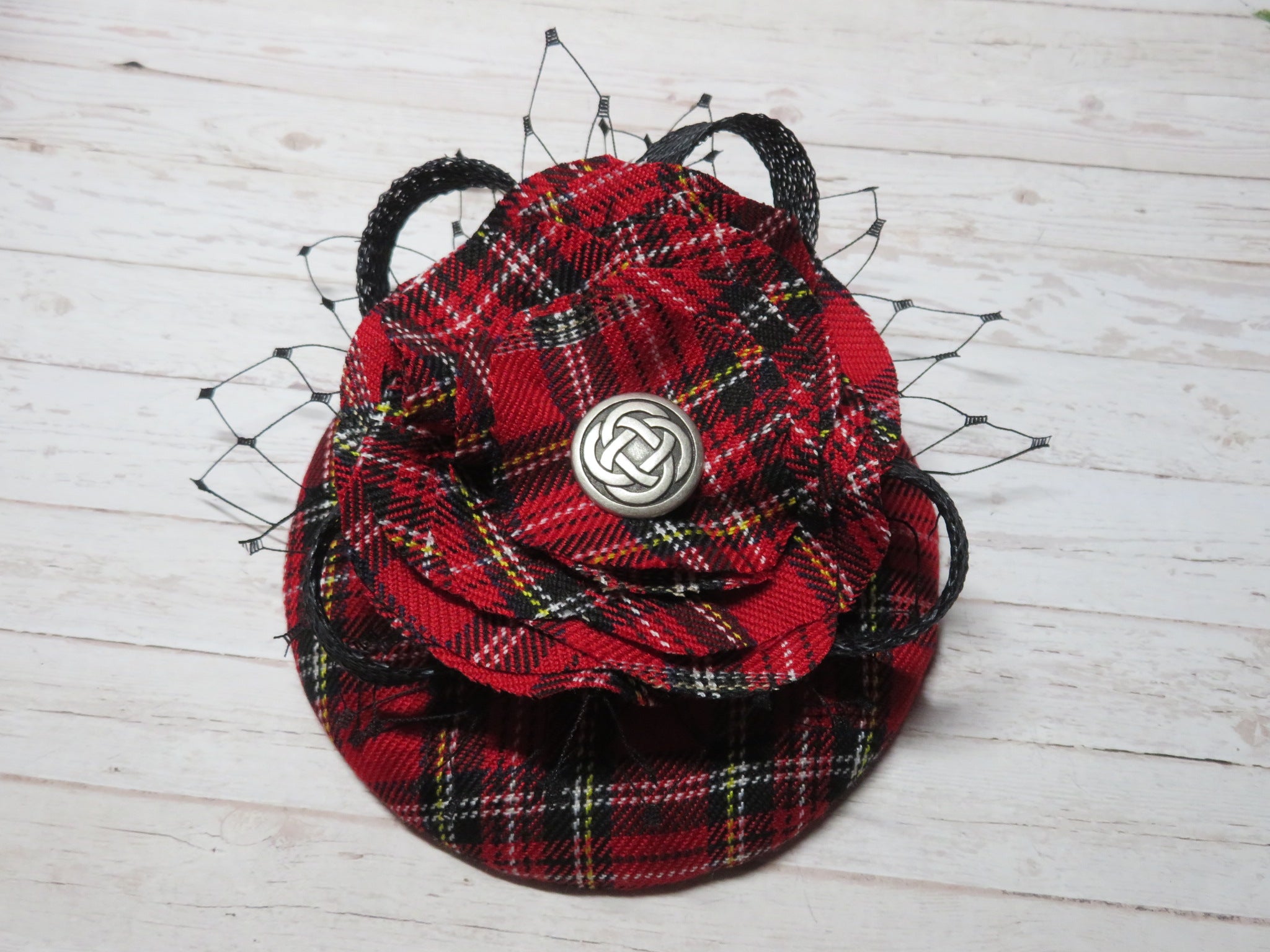 Red & Black Royal Stewart Tartan Plaid Fascinator Mini Hat – Indigo ...