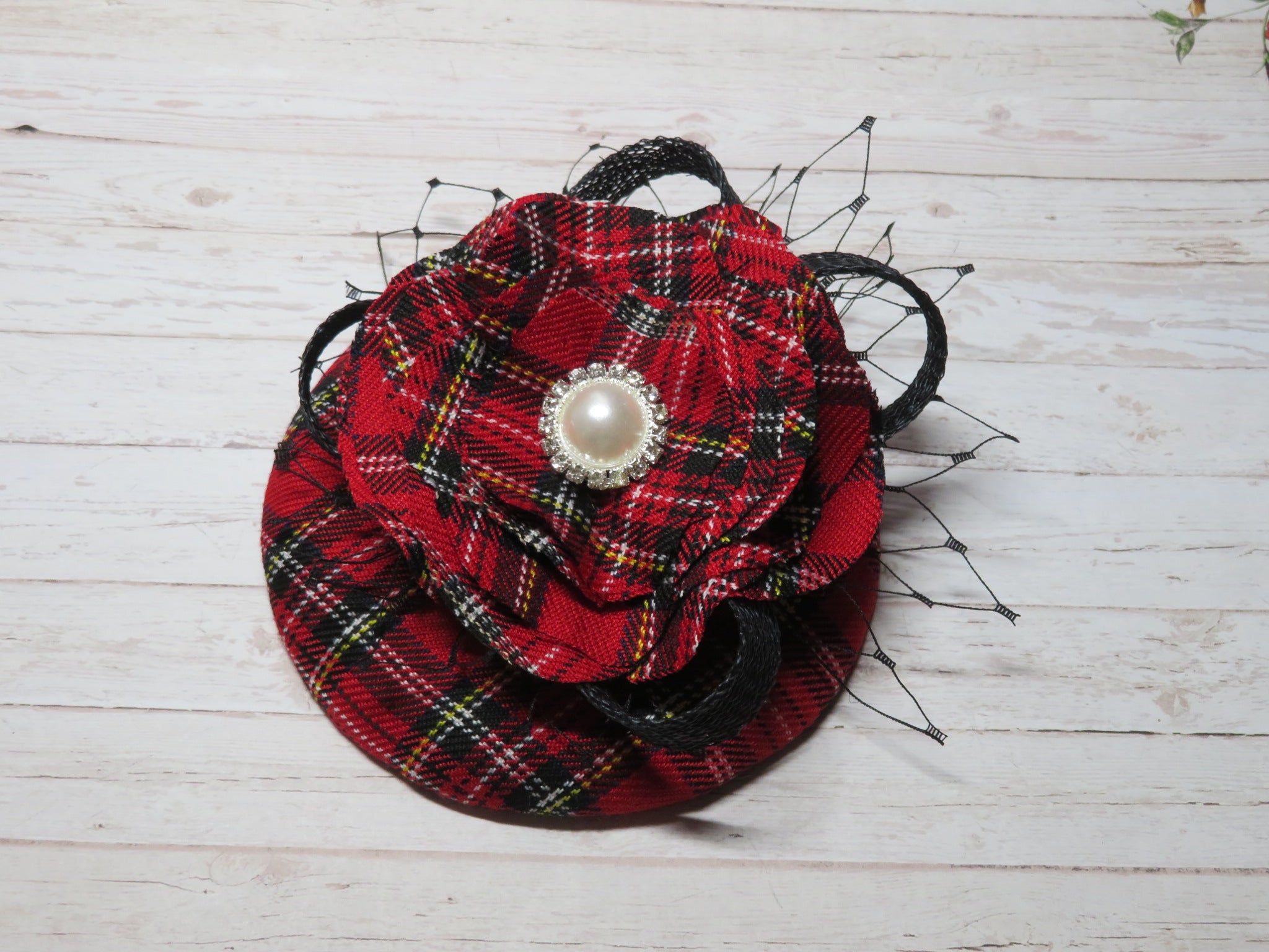 Red & Black Royal Stewart Tartan Plaid Fascinator Mini Hat – Indigo ...